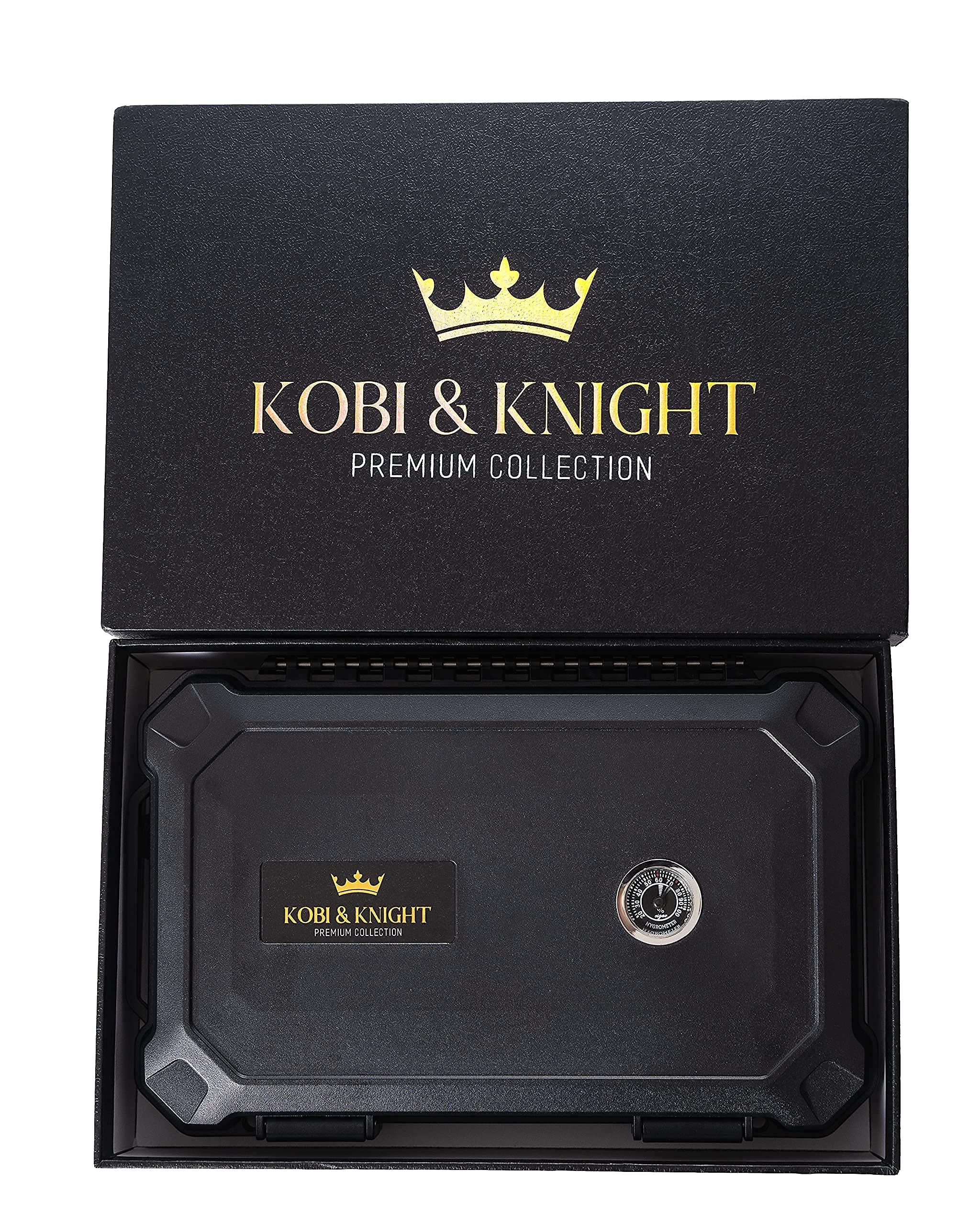 Kobi & Knight Travel Cigar Case Humidor - Case for 6 x 8-Inch Cigars -Waterproof Dustproof Portable Cigar - Shockproof Humidor Kit - Cigar Aficionados Accessories - Cigars Gift Set for Men