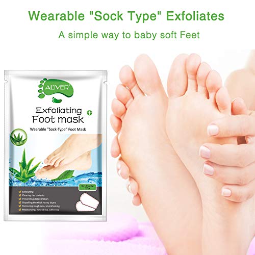 Foot Peel Mask 3 Pack, Exfoliator Peel Off Calluses Dead Skin Callus Remover,Baby Soft Smooth Touch Feet-Men Women (Aloe Vera)