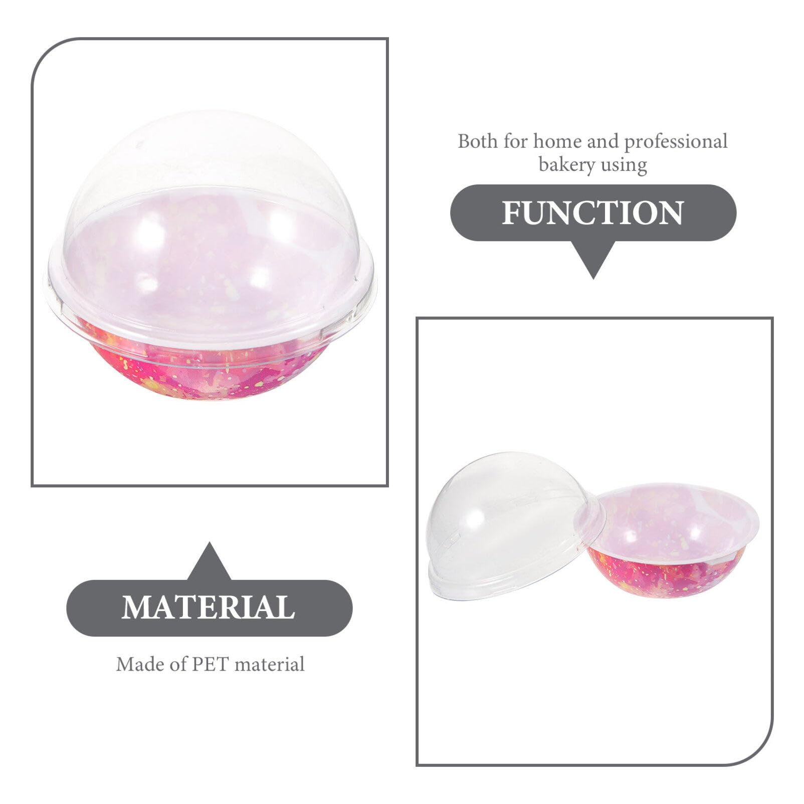50pcs Box Muffins Cake Container with Lids Mini Cupcake Containers Moon Cake Containers Individual Cupcake Containers Cake Carrier Single The Pet Plastic Boxes