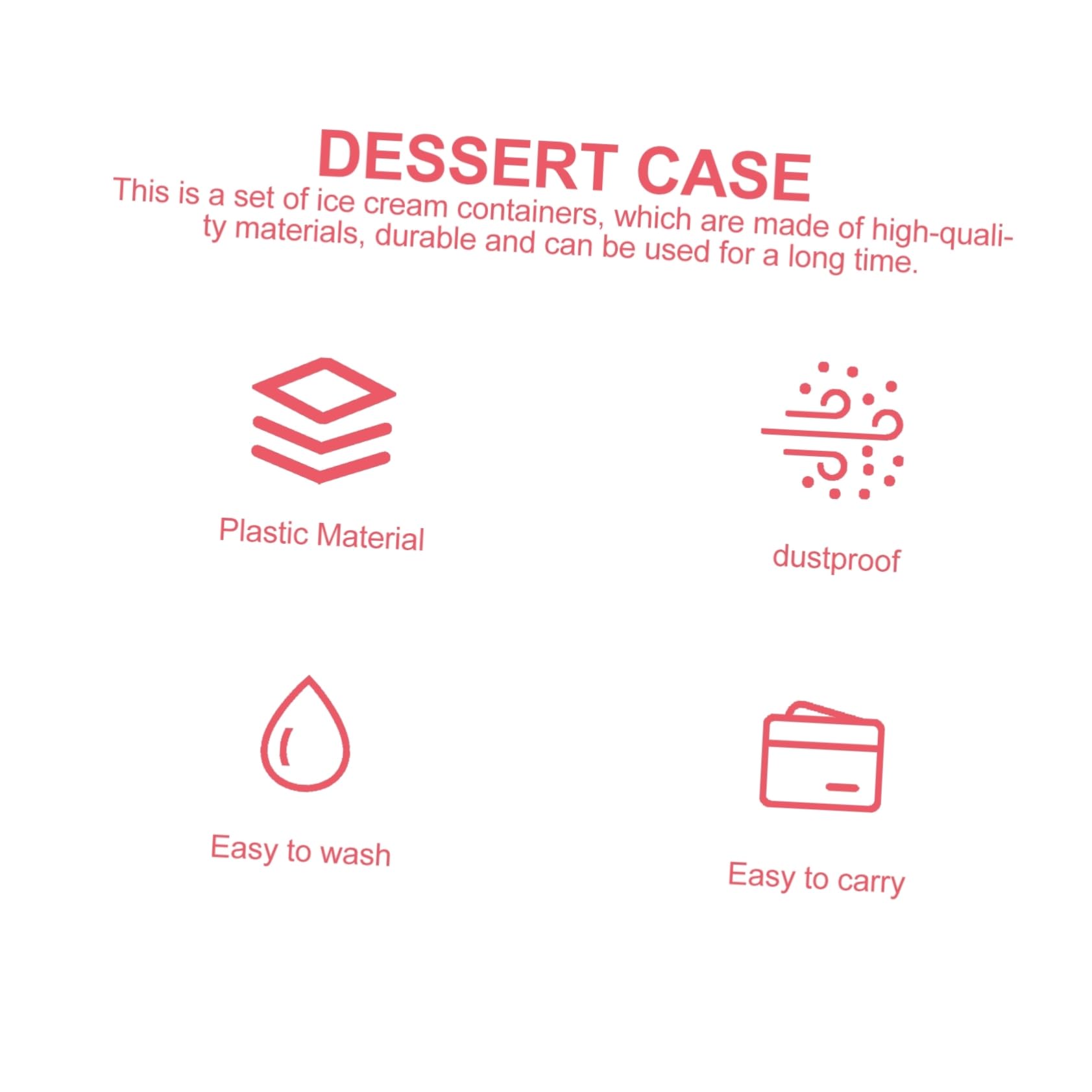 Abaodam 2 Sets 2pcs Ice Cream Box Containers Ice Cream Cups Food Canisters Homemade Ice Cream Container Homemade Ice Cream Tub Freezer Tub with Lid Storage Tubs Plastic Soy Milk Tableware