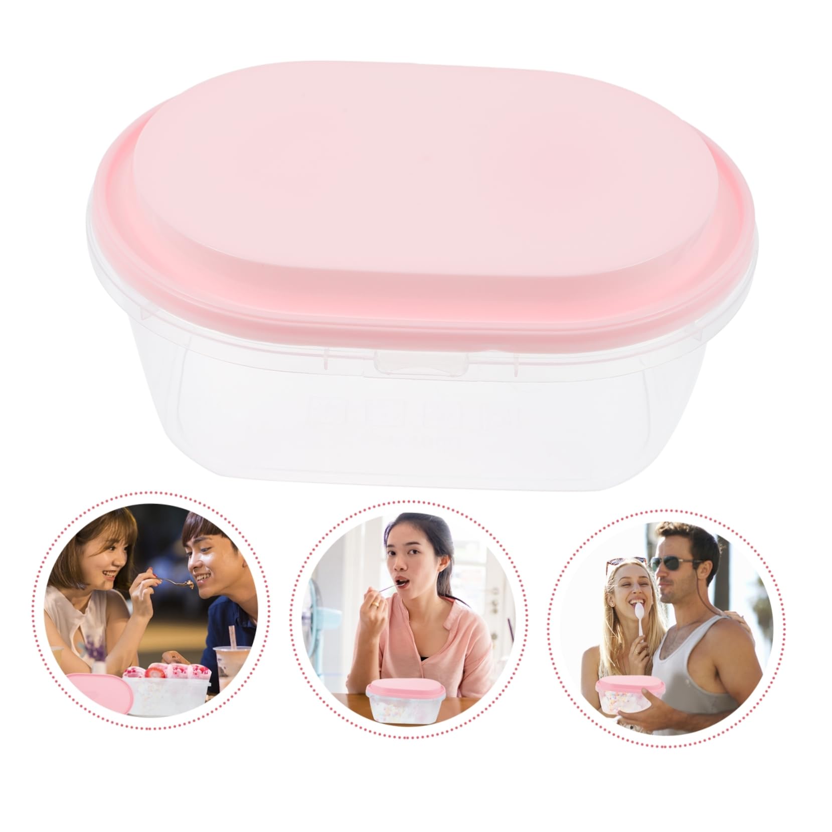 Abaodam 2 Sets 2pcs Ice Cream Box Containers Ice Cream Cups Food Canisters Homemade Ice Cream Container Homemade Ice Cream Tub Freezer Tub with Lid Storage Tubs Plastic Soy Milk Tableware