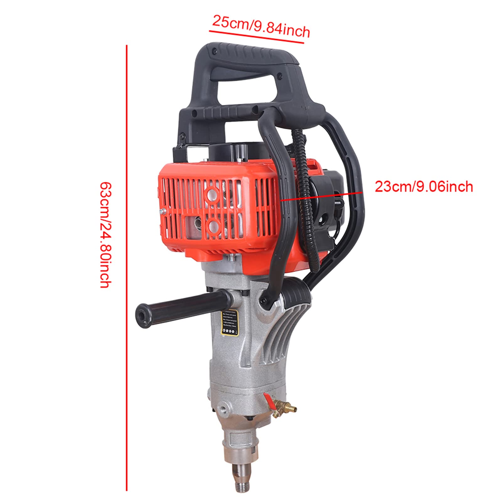 PIAOCAIYIN Diamond Core Drilling Machine, 33cc 2 Stroke Core Drill Rig, 1000w Gas Engineering Diamond Concrete Core Drill Machine, Heavy-Duty Water Well Drilling Kit, Wet Drilling Machine