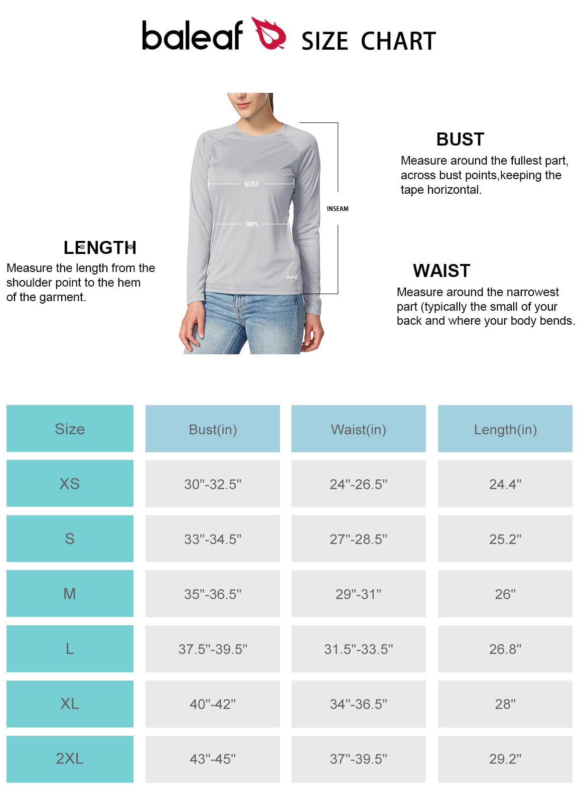 BALEAF Women's Rash Guard Long Sleeve UPF 50+ Sun Shirts Lightweight Quick Dry Fishing Tops UV Protection Rashguard Swimsuit Grey Size S