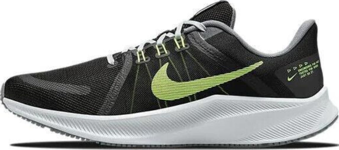 Nike Men's Quest 4 Platform Running Shoes, Black/Volt-Dk Smoke Grey, 11 M US