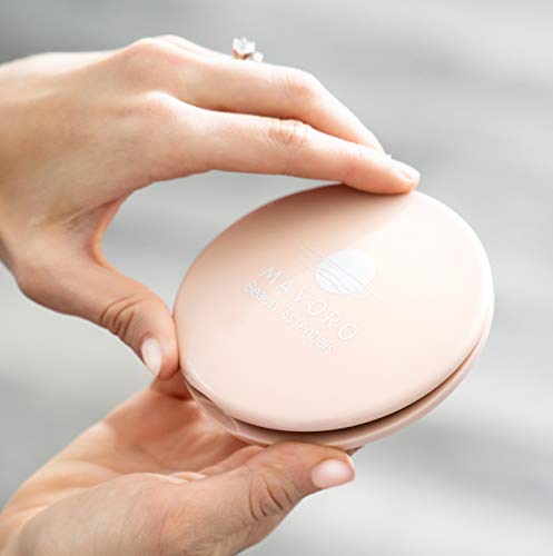 Magnifying Compact Mirror for Purses, 1x/10x Magnification β Double Sided Travel Makeup Mirror, 4 Inch Small Pocket or Purse Mirror. Distortion Free Folding Portable Compact Mirrors (Millennial Pink)