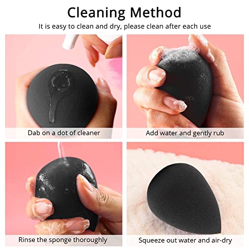 BEAKEY Makeup Sponge, 10 Pcs Latex-free and Vegan Beauty Sponge, Make up Sponge for Face Cream, Liquid Foundation & Powder Application