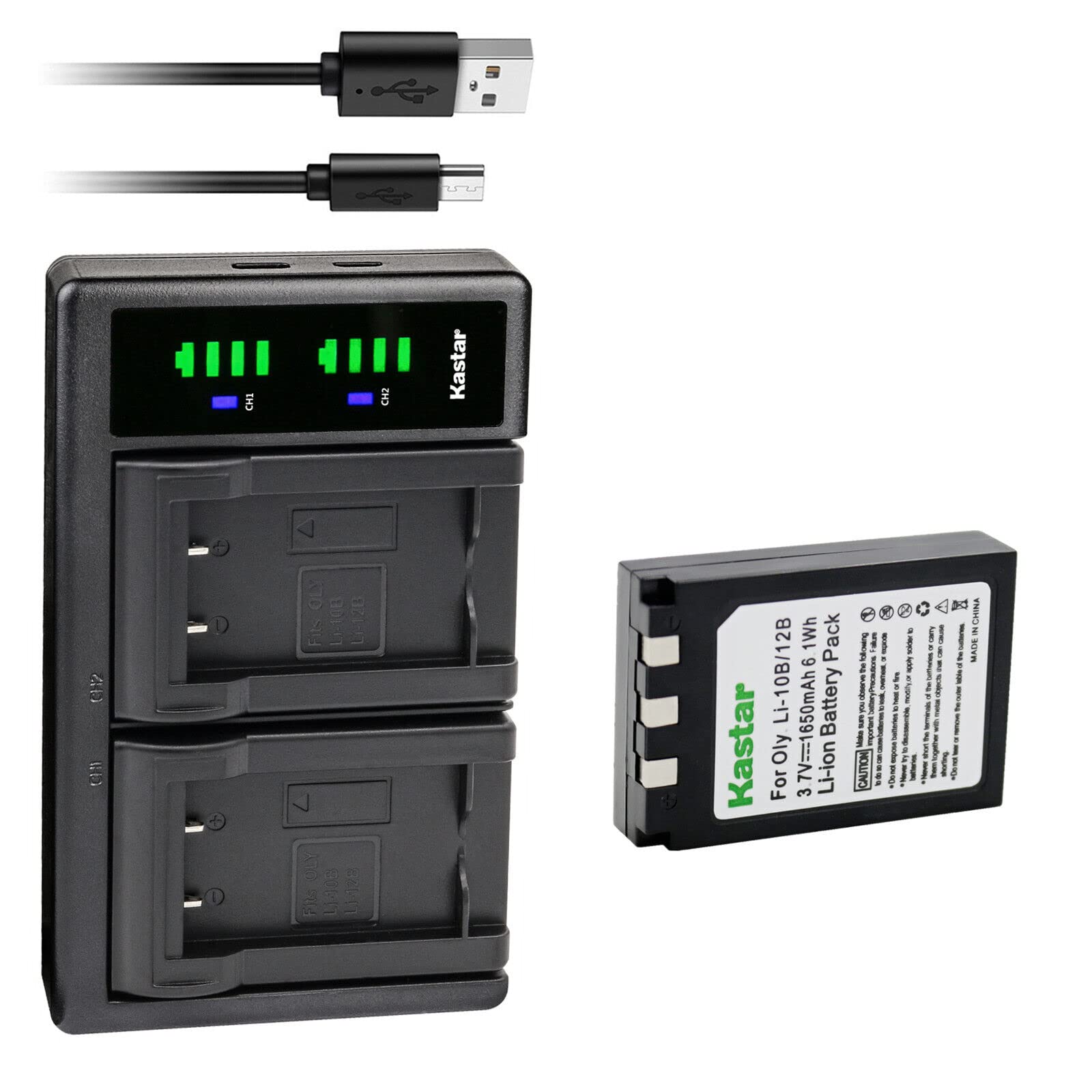 Kastar 1-Pack Li-10B Battery and LTD2 USB Charger Compatible with Olympus Camedia C-765 Ultra Zoom, Camedia C-770 Ultra Zoom, Camedia C-5000 Sport Zoom, Camedia C-5000 Zoom, Camedia C-7000 Zoom Camera