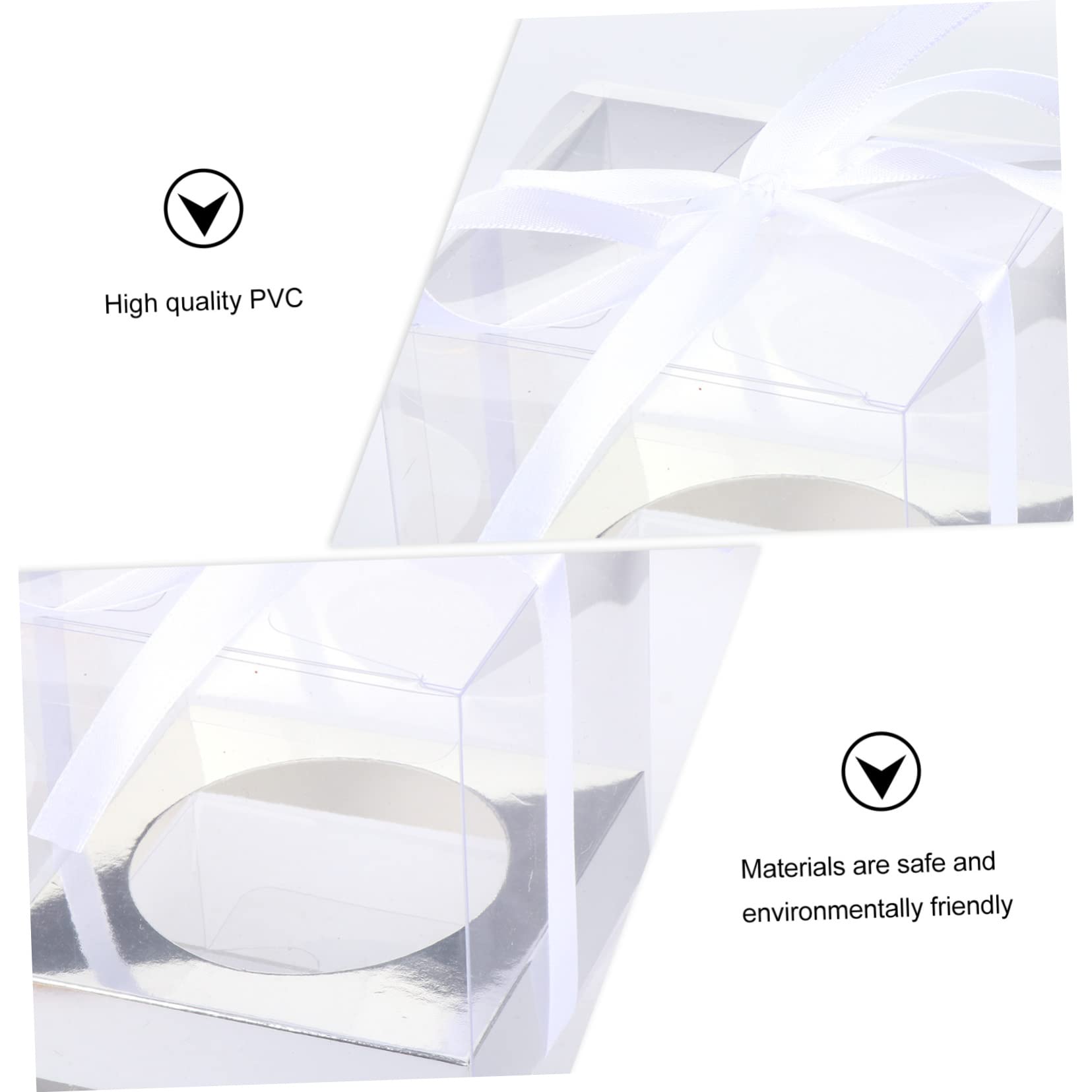 BESTOYARD 24 pcs cake box cupcakes containers clear container with lid candy takeout containers cake carrier holder cake containers with lids mini cupcake baby pvc carrying case Pretty