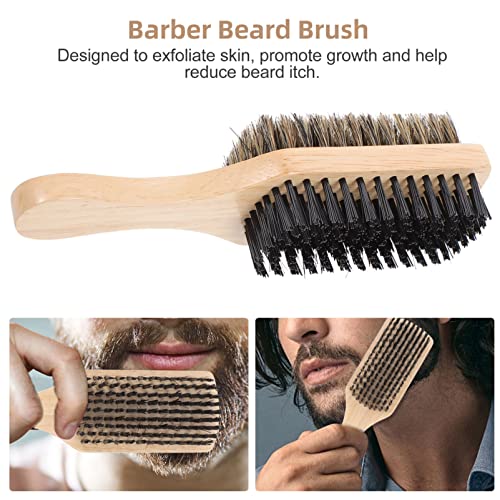 DOITOOL Men Set 1 Set Men Beard Brush Bristles Mustache Brush Grooming Comb Facial Hair Grooming Tools with Wood Handle for Growth Styling Shine Softness Size S Stocking Stuffer Gifts