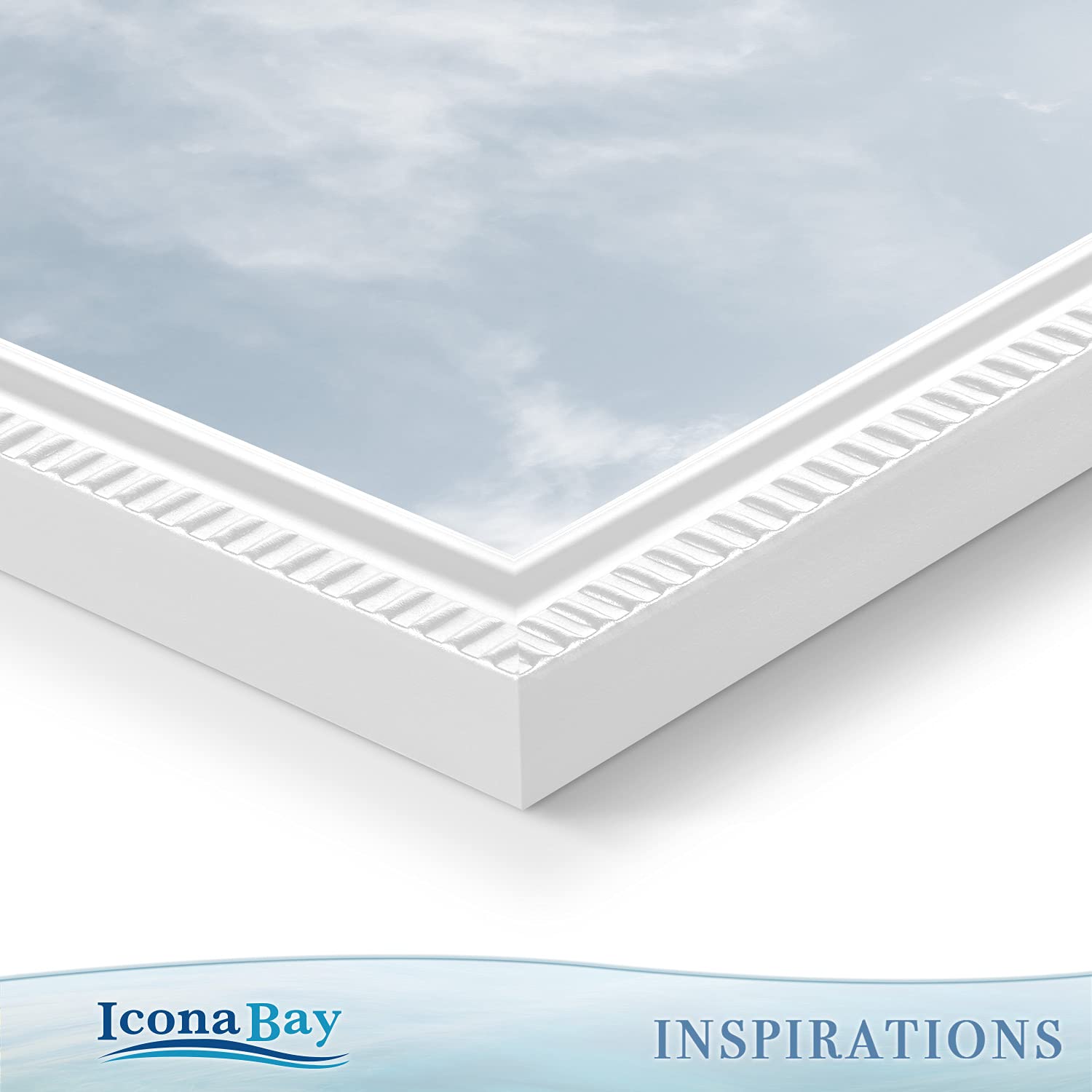 Icona Bay 8x10 Picture Frames (White, 2 Pack), Beautifully Detailed Molding, Contemporary Picture Frame Set, Wall Mount or Table Top, Inspirations Collection