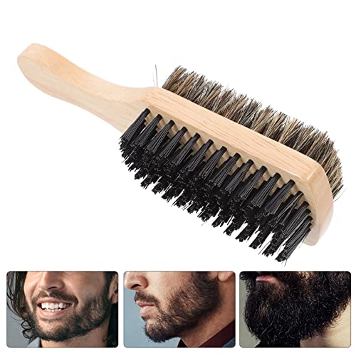 DOITOOL Men Set 1 Set Men Beard Brush Bristles Mustache Brush Grooming Comb Facial Hair Grooming Tools with Wood Handle for Growth Styling Shine Softness Size S Stocking Stuffer Gifts