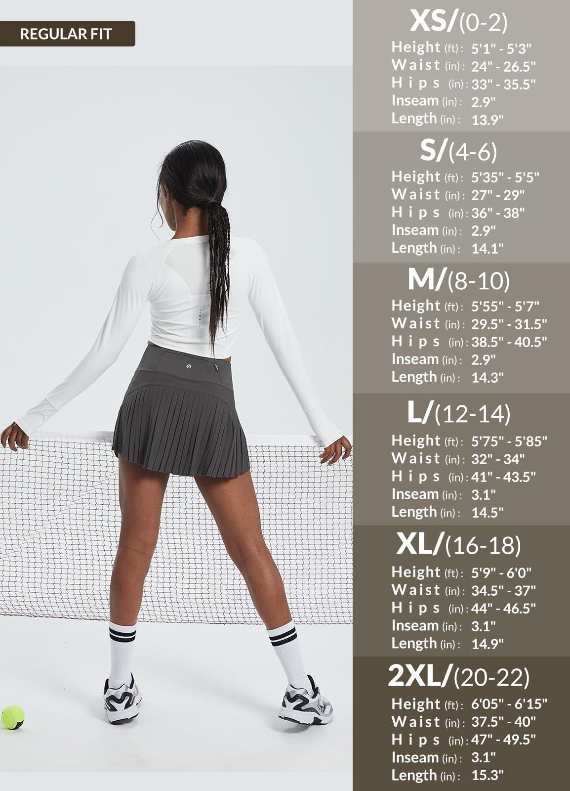 BALEAF Women's Pleated Tennis Skirts High Waisted Lightweight Athletic Golf Skorts Skirts with Shorts Pockets Gray Medium