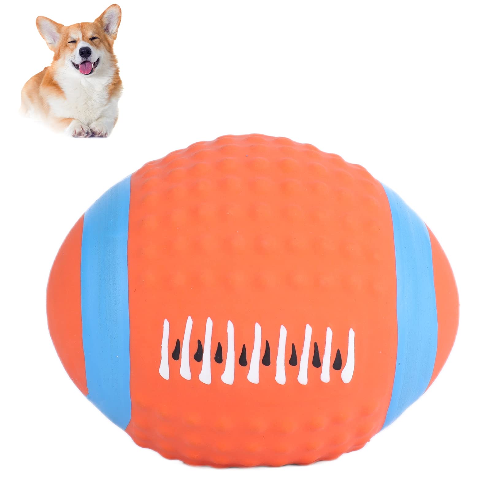 ZYLLZY Rugby Chew Toy Balls, Bite Resistant Chewing Molars Training Squeaky Toy, Pet Rugby Toys for Cats and Dogs