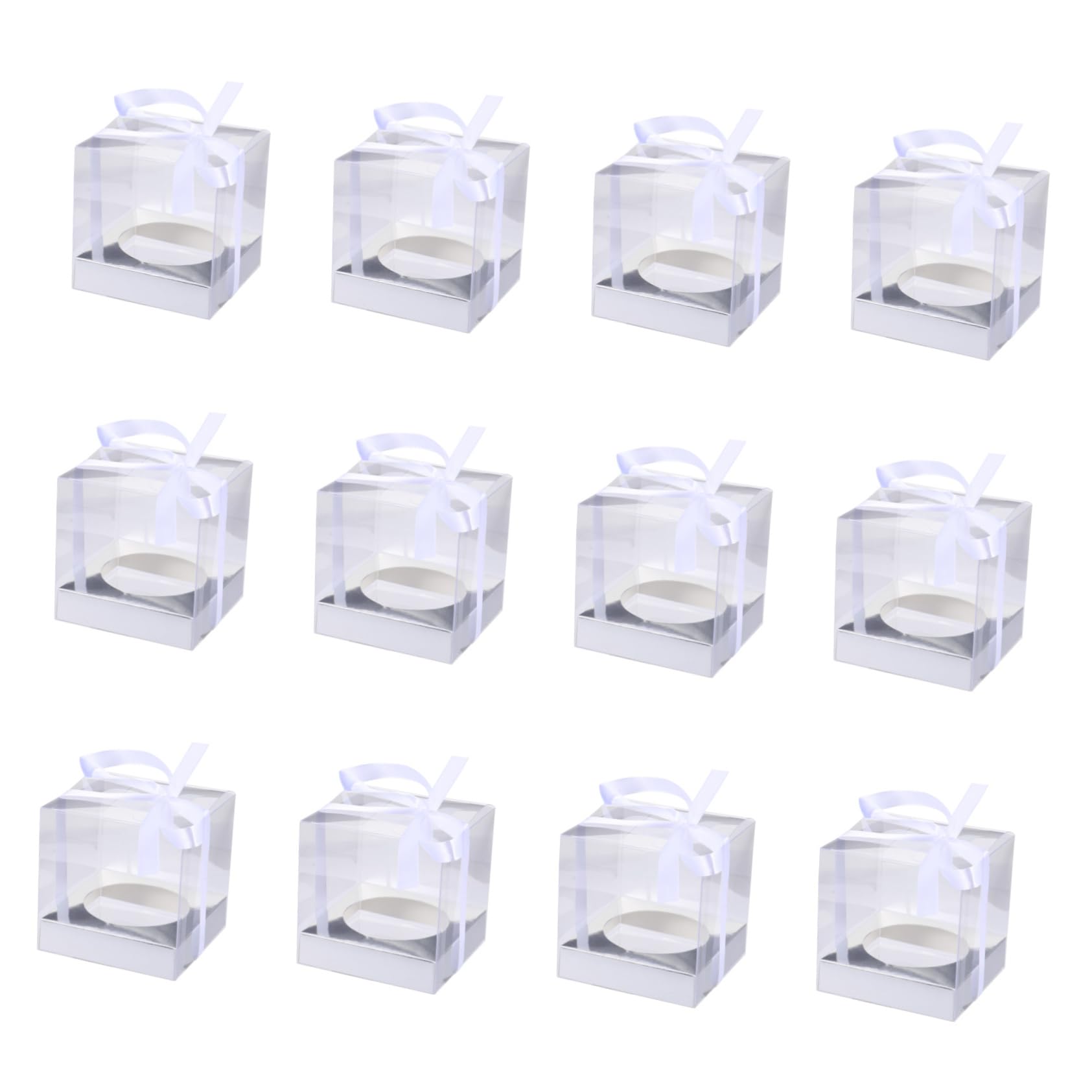 BESTOYARD 24 pcs cake box cupcakes containers clear container with lid candy takeout containers cake carrier holder cake containers with lids mini cupcake baby pvc carrying case Pretty