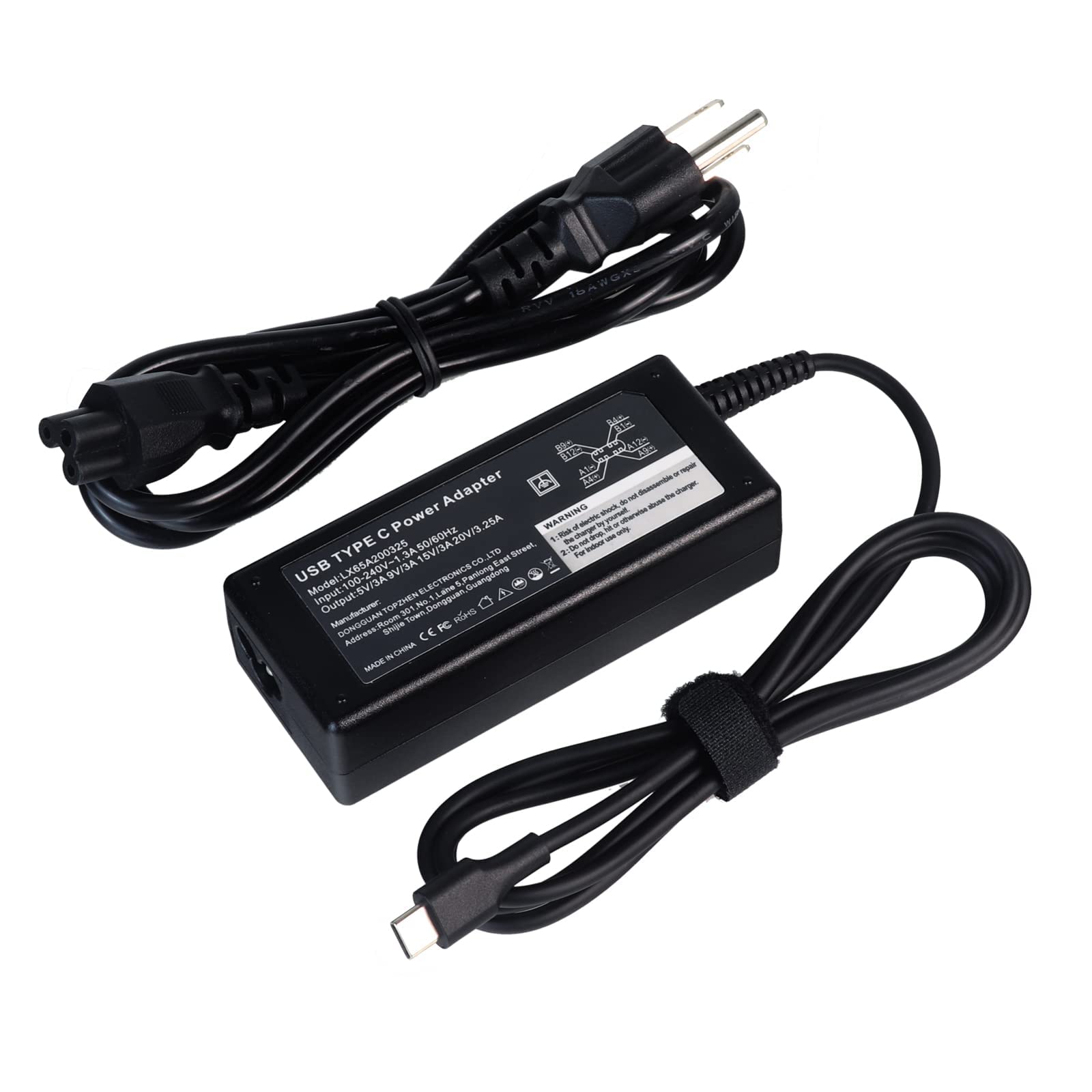 65W 45W USB Type C Charger Fit for Dell Latitude 5300 5320 5400 5420 5520 7200 7300 7390 7400 7420 Dell Chromebook 3100 3300 3400 3500 Dell XPS 12 13 15 7390 9310 9370 Cord