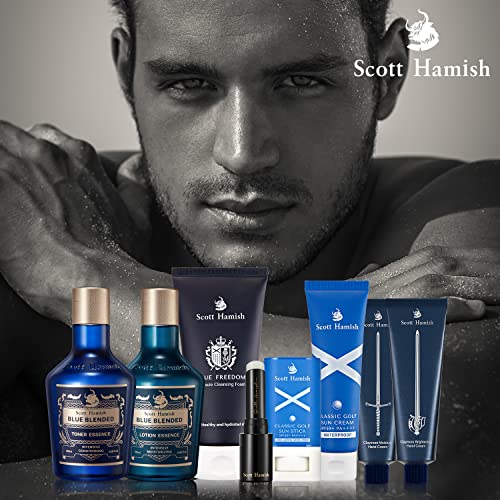 Scott Hamish Courage Lip Balm & Case Gift Set - Pure Cowhide Leather Chapstick Holder with Hydrating Lip Balm for Dry Cracked Lips - Flavored Lip Balm & Lip Balm Holder Gift Set for Men