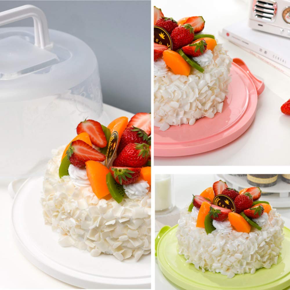 XZJMY 1Pack 9Inch X 4-1/4Inch Cake Carrier,Cake Container,Cake Carrier with Lid and Handle,7-Hole Cupcake Holder Pie Carriers for Cake Transport Container