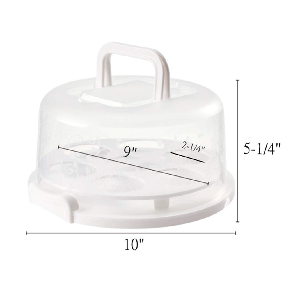 XZJMY 1Pack 9Inch X 4-1/4Inch Cake Carrier,Cake Container,Cake Carrier with Lid and Handle,7-Hole Cupcake Holder Pie Carriers for Cake Transport Container