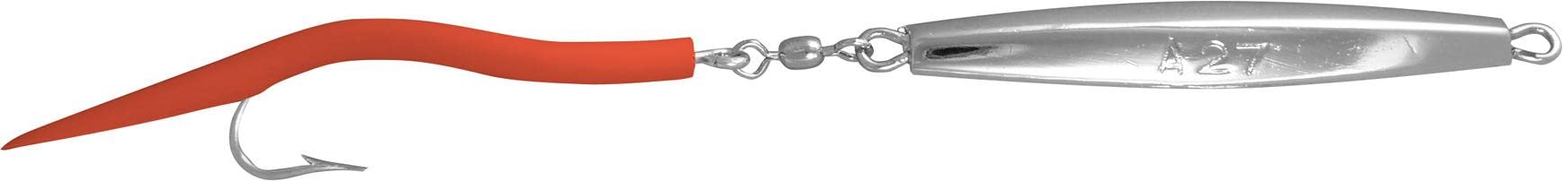 Fin Strike A27TFR Silver Diamond Jig - Single Tube Hook - 3oz - Flo Red