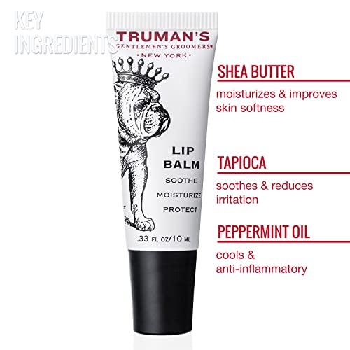 Truman's Gentlemen's Groomers Men's Moisturizing Lip Balm for Dry, Chapped Lips, (Pack of 12)