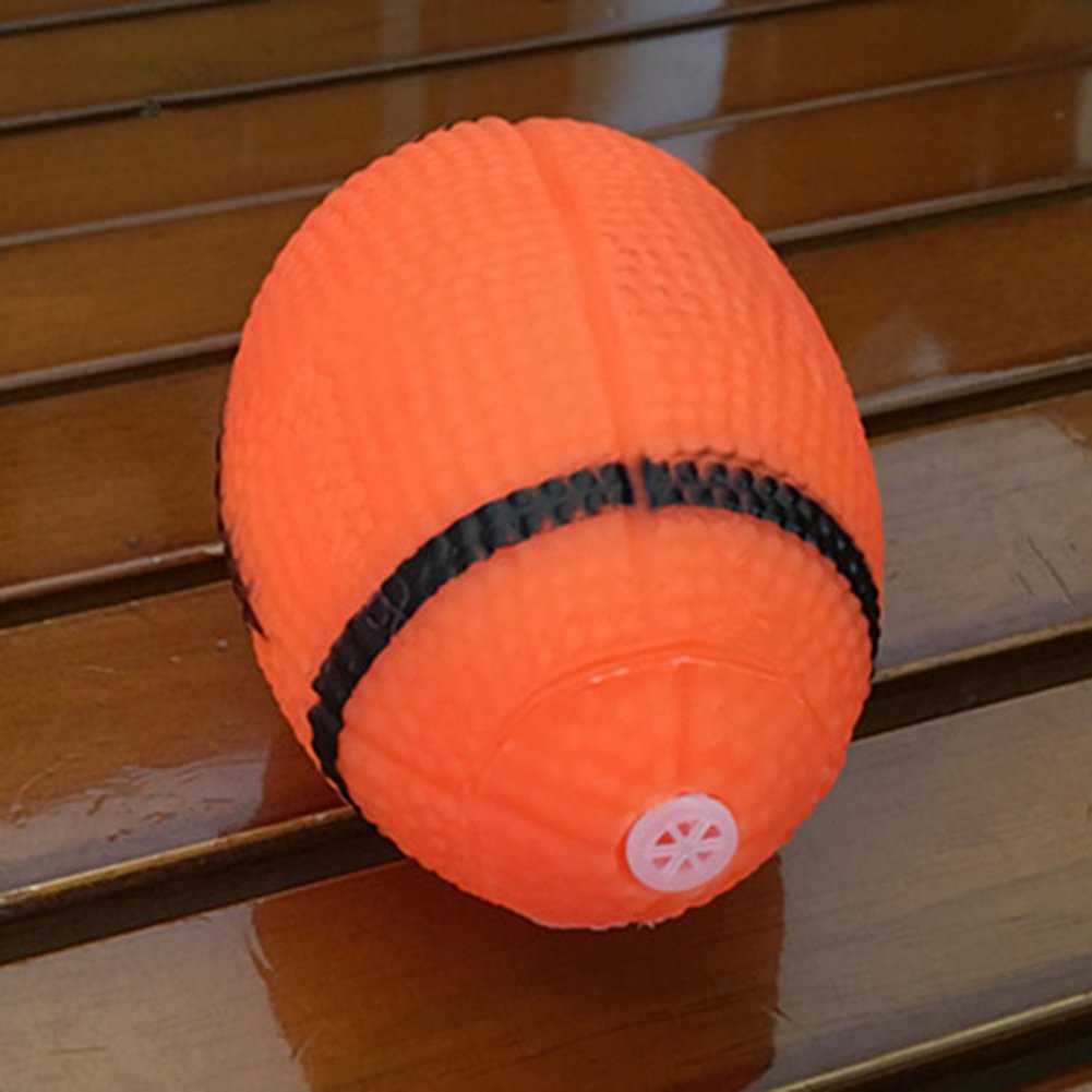 Shuohu Pet Puppy Chew Bite Rugby Ball Squeaker Squeaky Training Sound Toy Dog Gift - Random Color