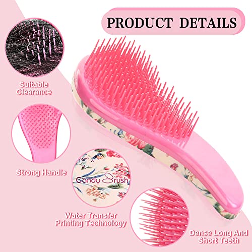 ππππππππππ Detangler Hair Brush Wet Brush Mini Detangling Hairbrush for Curly Thick Natural Straight Fine Wet Dry Hair for Kids Toddlers Girls Pain Free Small (Cute Flower)