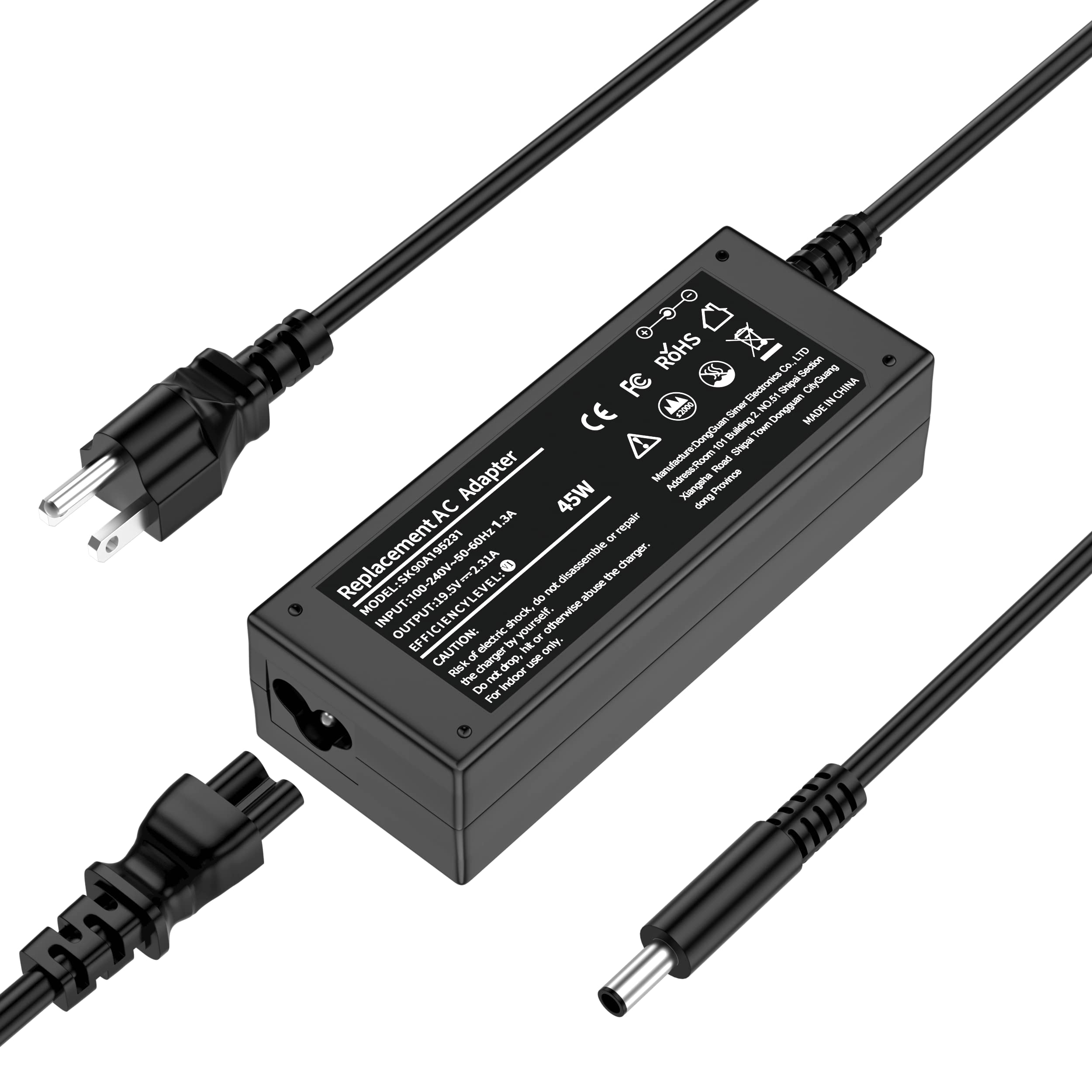 65W 45W Laptop Charger USB C - Slim AC Adapter Replacement for Dell Latitude, XPS 13, Chromebook 3100, Inspiron Type C Computer Power Cord Braided - Travel Back up