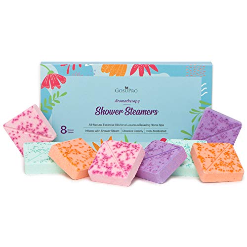 Aromatherapy Shower Steamers - Shower Bombs - Set of 8 - Organic Natural Essential Oil Fragrances - Home Spa Vapor Tablets - Self Care Relaxation Gifts for Women, Mom, Wife, Her, Friendship, Birthday