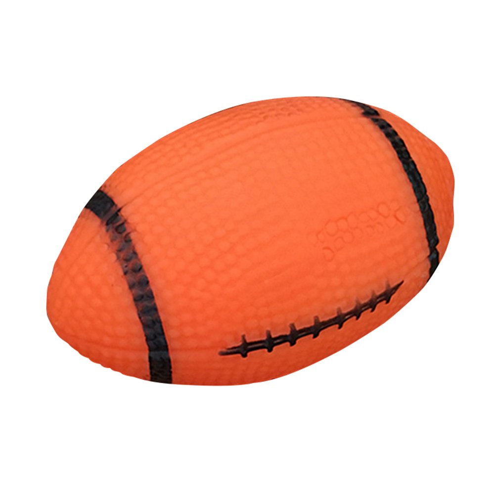 Shuohu Pet Puppy Chew Bite Rugby Ball Squeaker Squeaky Training Sound Toy Dog Gift - Random Color