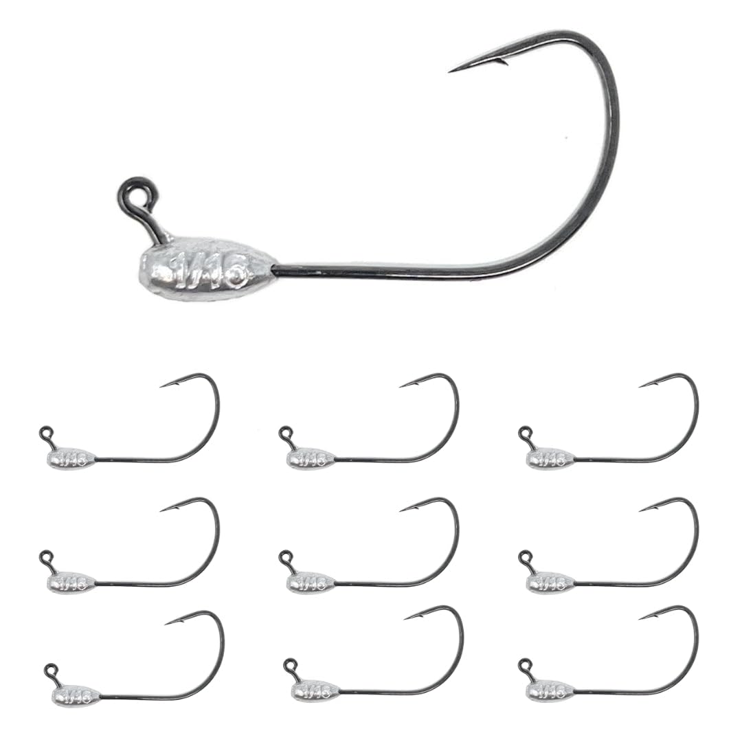 Reaction Tackle Lead Tube Jig Heads - for Bass Fishing - Tube Bait Fishing Tubes - 1/16