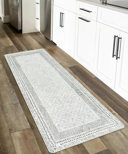 Uphome Moroccan Washable Runner Rug 2x6, Soft Non-Slip Geometric Hallway Rug Runner, Modern Boho Diamond Bathroom Runner, Farmhouse Bohemian Printed Throw Carpet for Kitchen Porch Sofa Bedroom