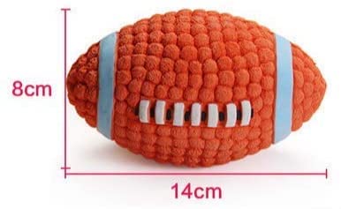 LifeCom Latex Dog Chew-Fetch Ball/Squeaky Dog Rugby/Football for Pet Toy/Floating Ball for Interactive Fetch & Play (Large)