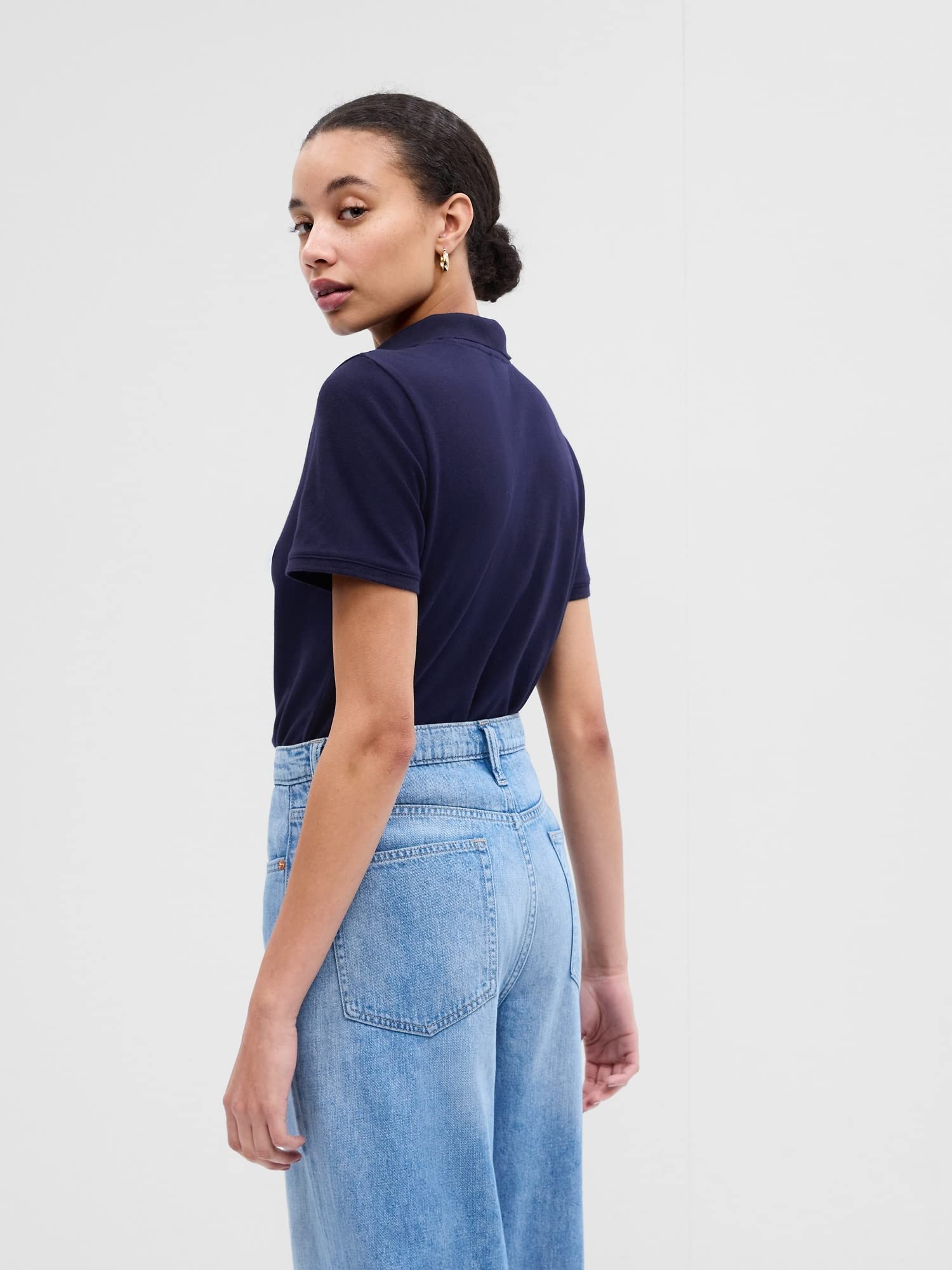 GAP Womens Short Sleeve Polo Navy Uniform M
