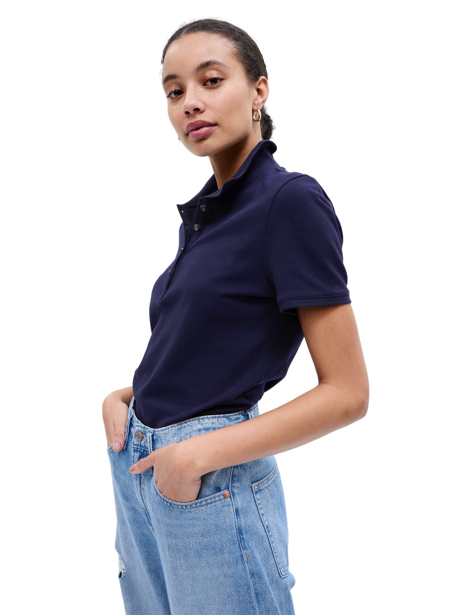 GAP Womens Short Sleeve Polo Navy Uniform M