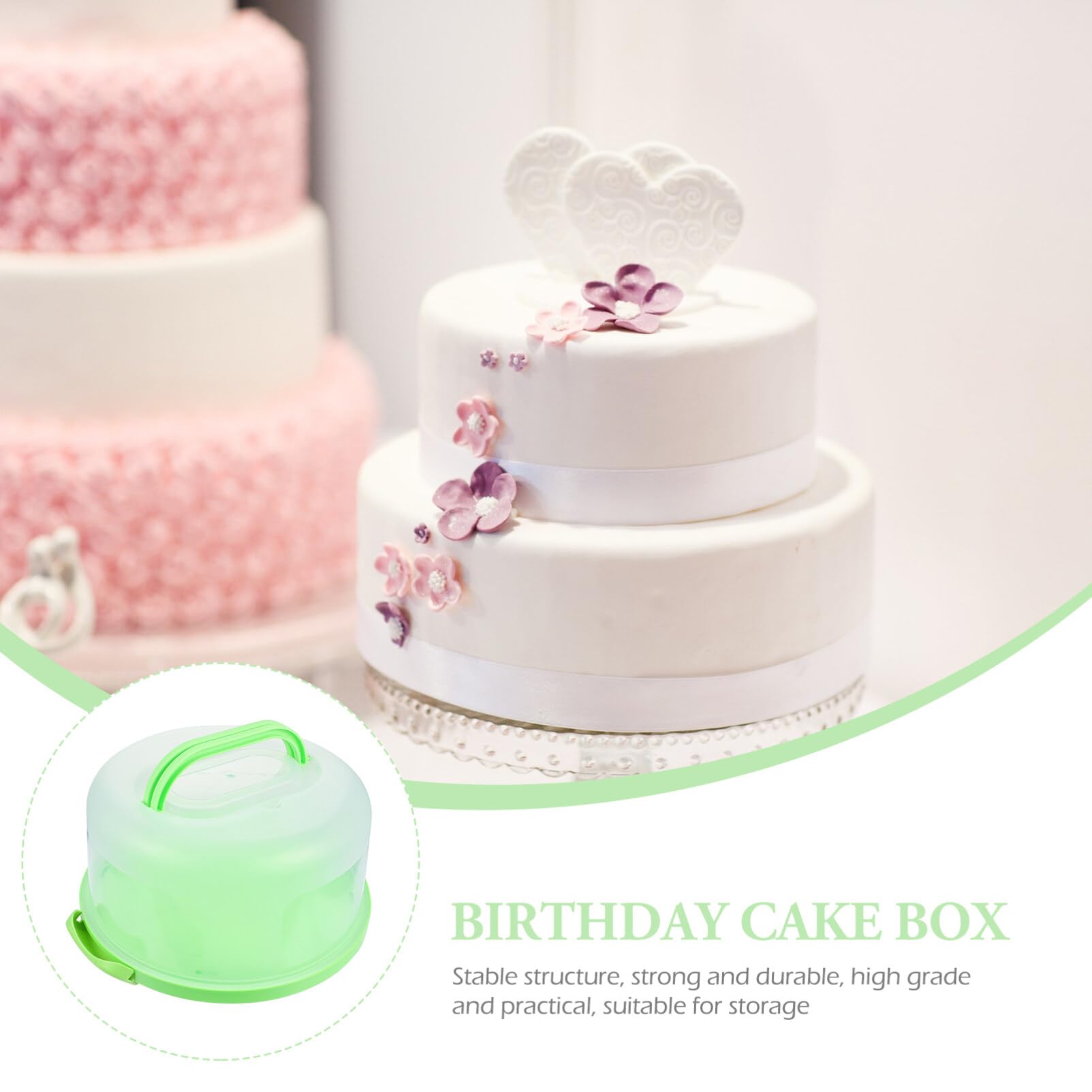 Luxshiny Box Cake Box Dessert Container Cake Holder Cake Container