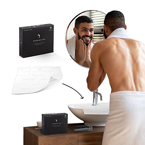 Beard Butler Disposable Beard Hair Catcher (18 Sheets) β Beard Bib - Beard Apron Alternative β Mens Beard Care β 100% Biodegradable Tissue β Buzz, Catch Toss
