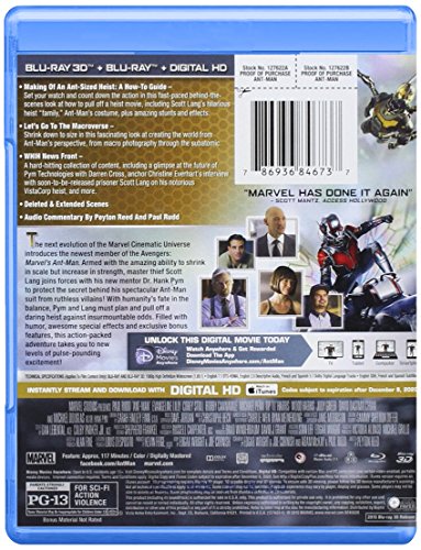 Ant-Man [Blu-ray+ Digital Copy + 3D + Blu-ray + Digital HD]