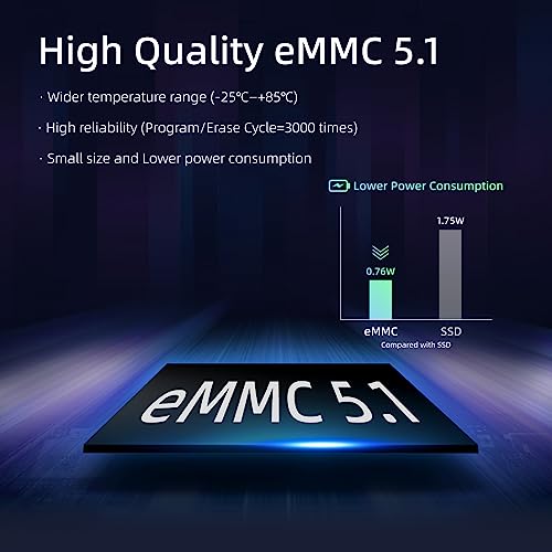 MeLE Fanless Mini PC Stick PCG02 Celeron J4125 8G LPDDR4 128G eMMC Small Desktop Computer Support 4K HDMI,2.4G/5.0G Dual Band WiFi,BT 4.2,Gigabit Ethernet and USB 3.0 for Iot Office