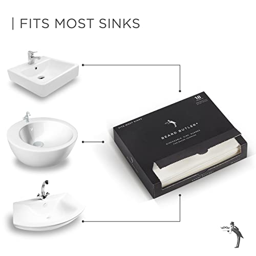 Beard Butler Disposable Beard Hair Catcher (18 Sheets) β Beard Bib - Beard Apron Alternative β Mens Beard Care β 100% Biodegradable Tissue β Buzz, Catch Toss