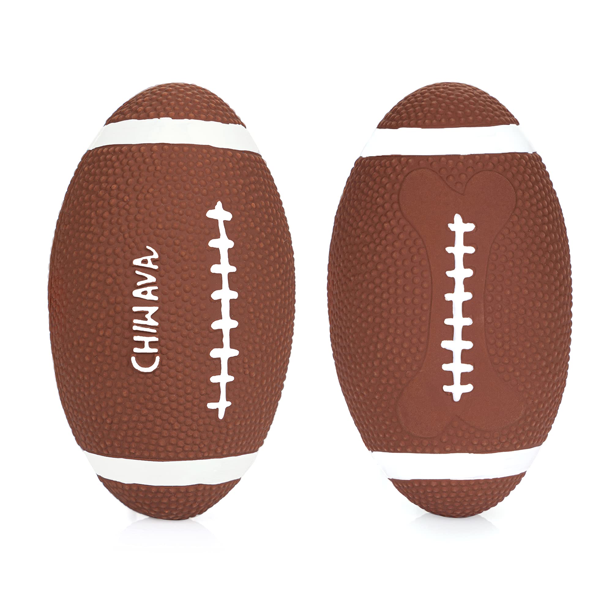 CHIWAVA 2 Pack 6" Squeaky Latex Dog Toy Balls Football Rugbys Fetch Interactive Toy for Medium Large Dogs