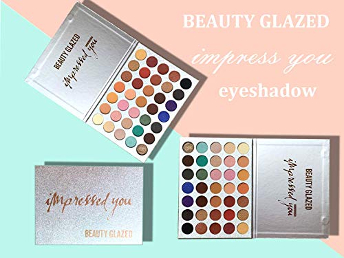 Impress You Eyeshadow Palette, Highly Pigmented 35 Shades Matte and Shimmers Makeup Palette, Blendable Long Lasting Waterproof Eye Shadow, No Flaking, Little Fall Out, Stay Long, Hard Smudge, Cruelty- Free Makeup Pallet, Full Face Eye Make Up for Beginner