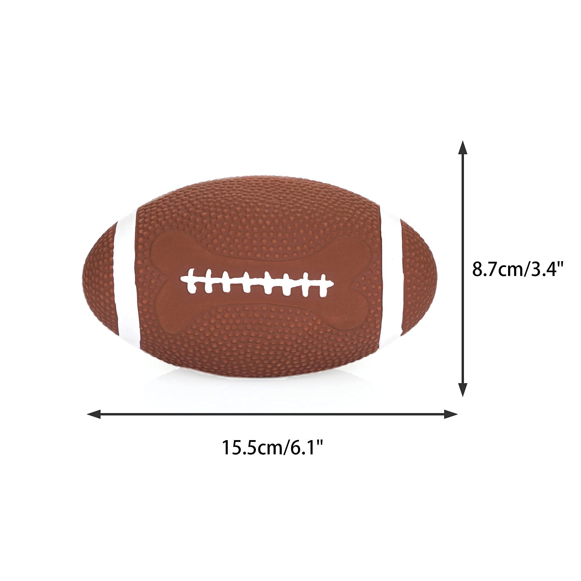 CHIWAVA 2 Pack 6" Squeaky Latex Dog Toy Balls Football Rugbys Fetch Interactive Toy for Medium Large Dogs