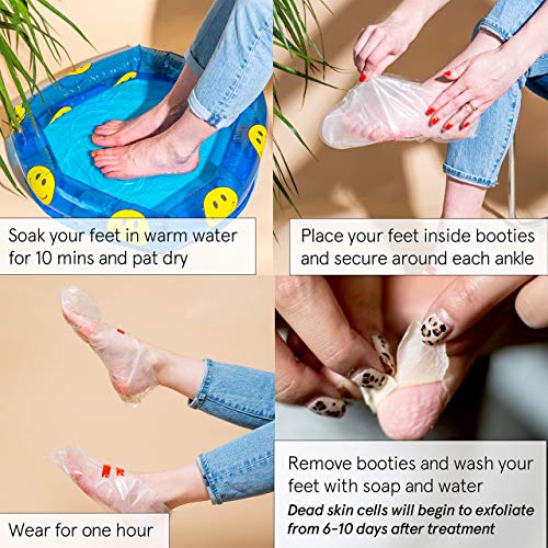 Grace & Stella Under Eye Mask (24 pairs, Blue) + Foot Peel Mask (4 Pairs, Unscented)