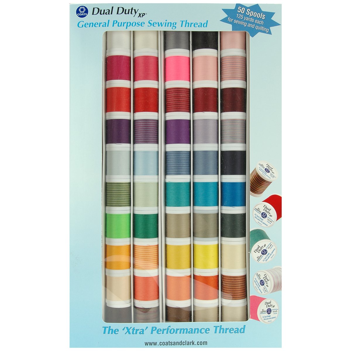 Coats & Clark Dual Duty XP General Purpose Thread Collection, Multiple Colors