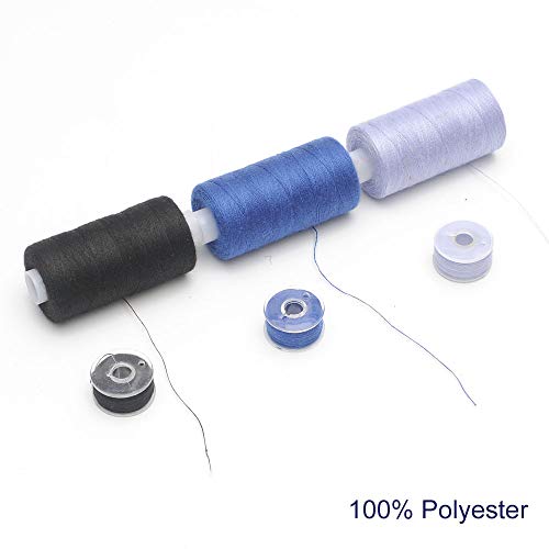 KEIMIXJIA 72Pcs Sewing Thread Kits, 36 Colors, Polyester, 550 Yards Per Spools, Prewound Bobbin Threads with Case, Compatible with Hand & Machine Sewing