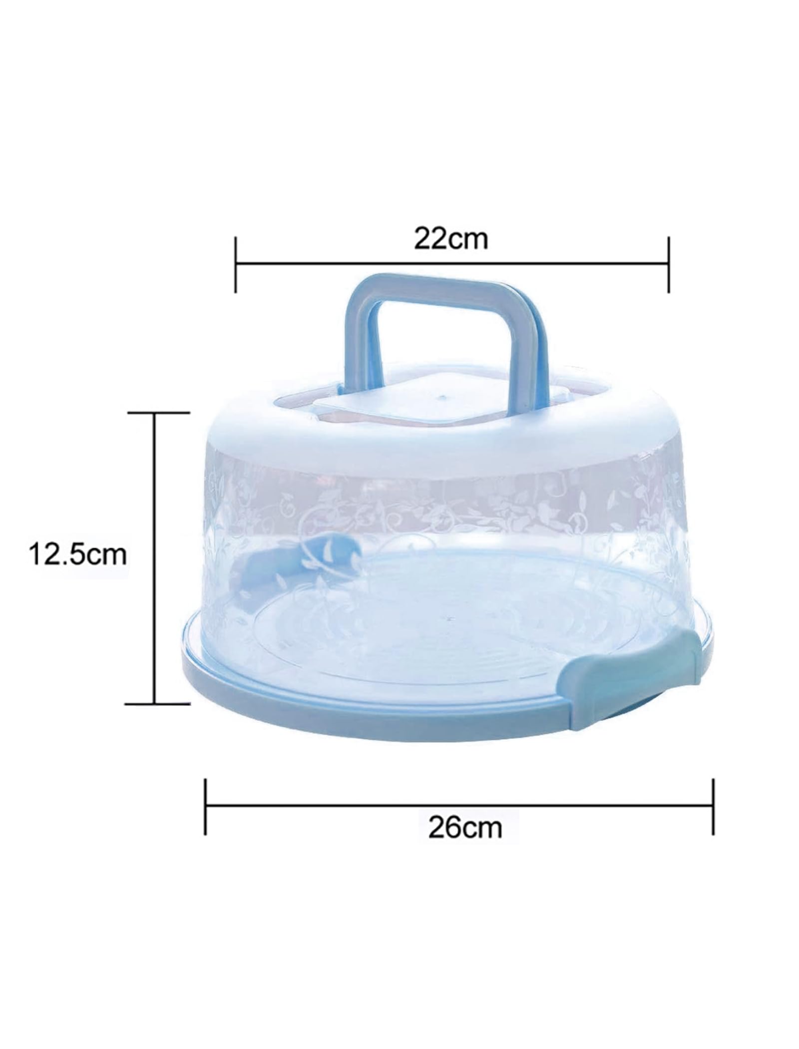 GLOGLOW 6/8 Inch Round Cake Carrier, Portable Cake Stand Cupcake Carrier with Lid Handle for Easily Hold Transport Cakes Pies Desserts (Blue)