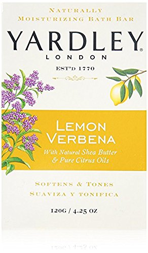 Yardley London Lemon Verbena With Shea Butter & Pure Citrus Oil Moisturizing Bar 4.25 ozr (Pack of 2)