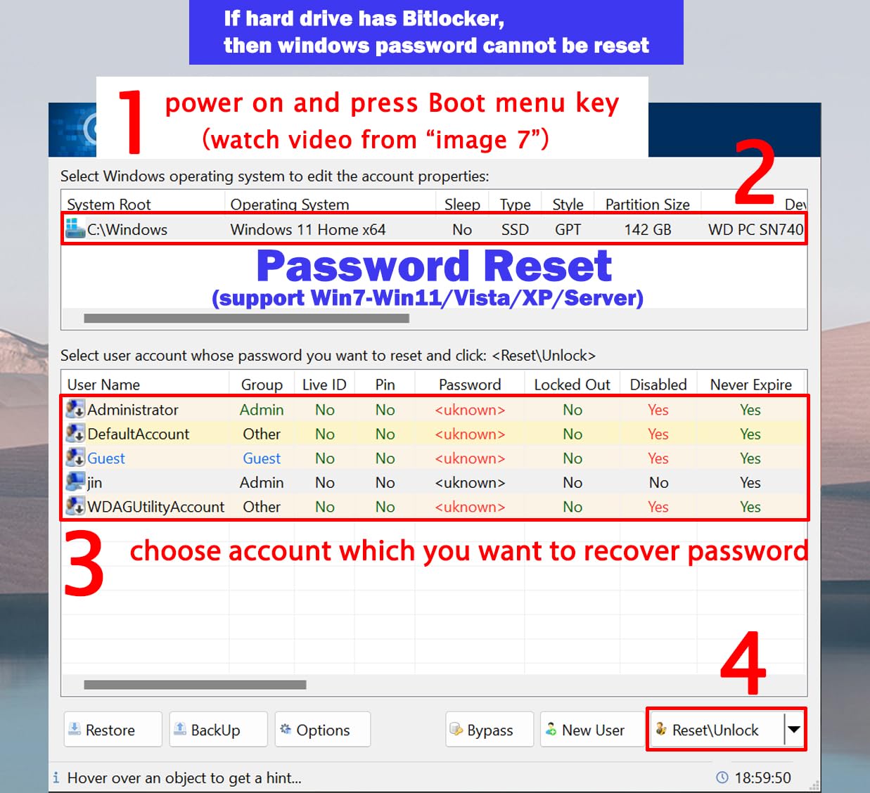 64GB - Bootable Windows 11/10 / 8.1/7, USB Driver 3.2 for Reinstall Windows, Reset Password, Network Drive,Supported UEFI and Legacy, Data Recovery, Repair Tool