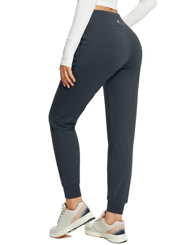BALEAF Women's Fleece Lined Joggers Waterproof Thermal Hiking Pants Sweatpants Track Pants Winter Clothes Running Gear Gray M