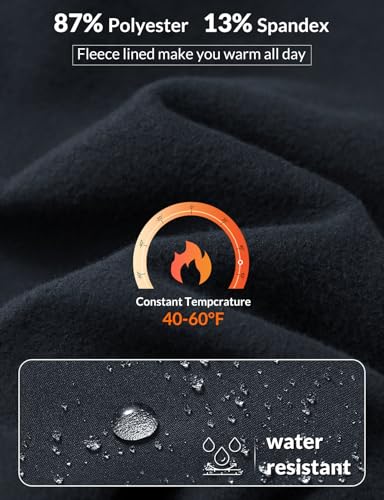 BALEAF Women's Fleece Lined Joggers Waterproof Thermal Hiking Pants Sweatpants Track Pants Winter Clothes Running Gear Gray M